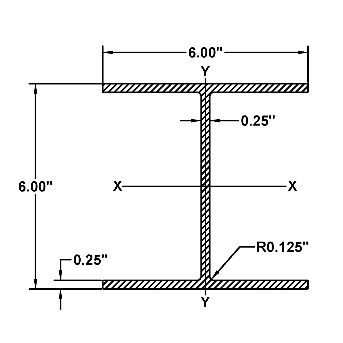Wide Flange Beam 6" x 1/4" x 20' - TNH Development