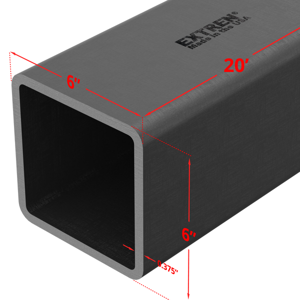 Square Tube 6" x 3/8" x 20' - TNH Development