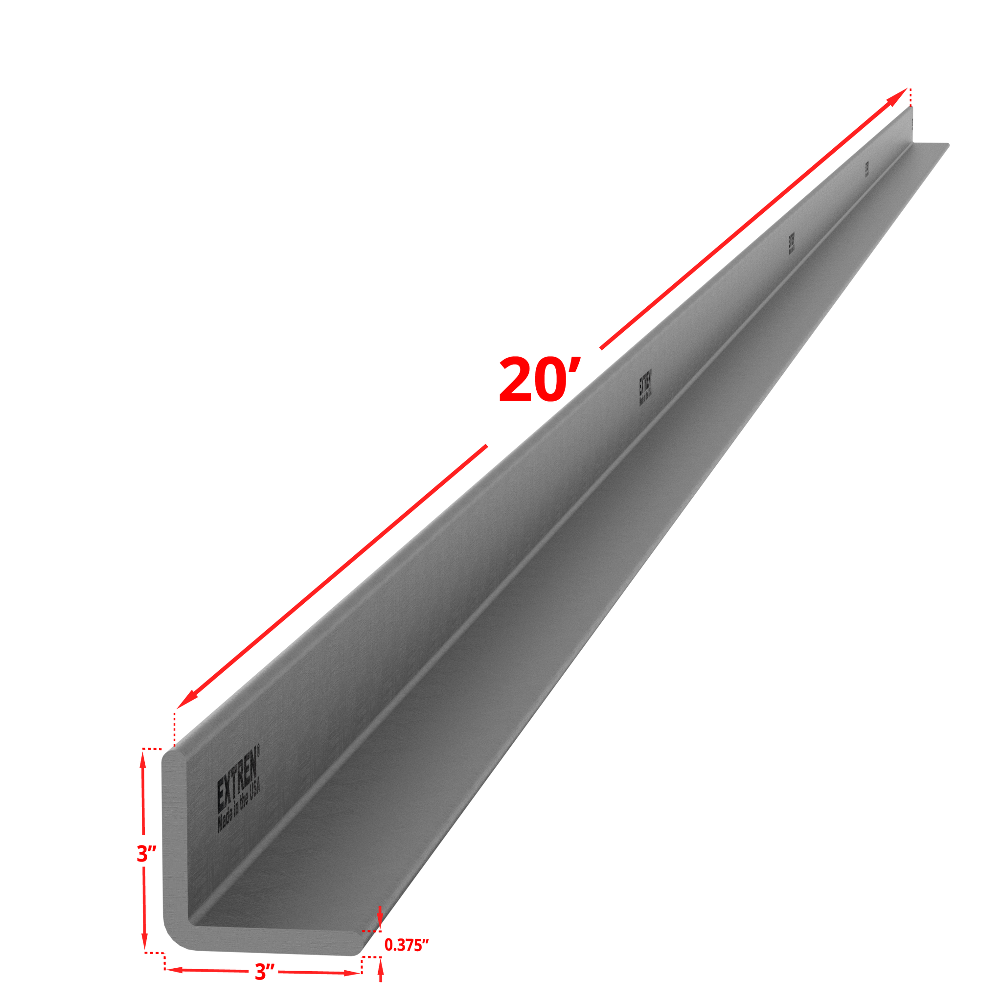 Equal Length Angle 3" x 3/8" x 20' - TNH Development