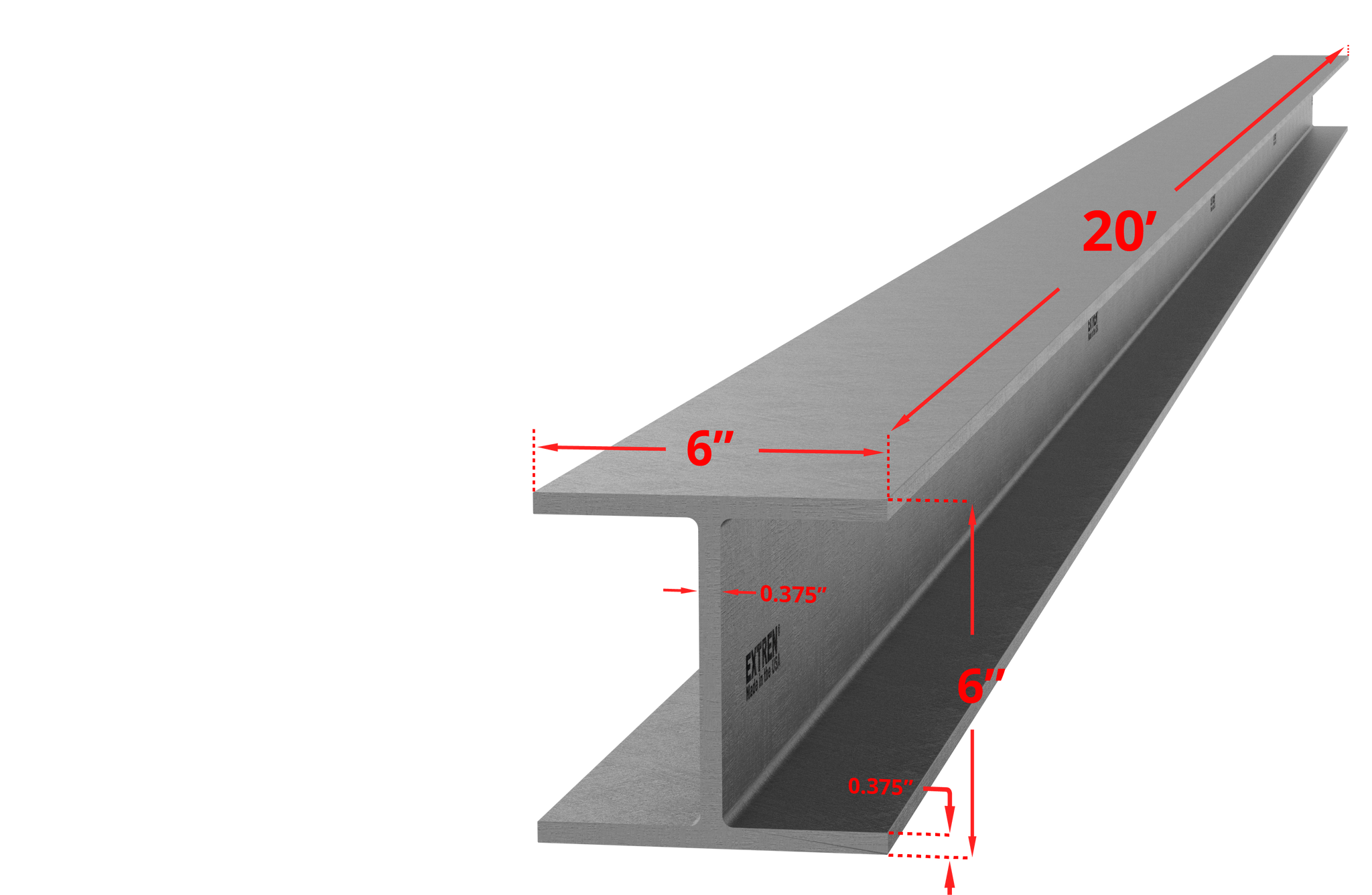 Wide Flange Beam 6" x 3/8" x 20' - TNH Development